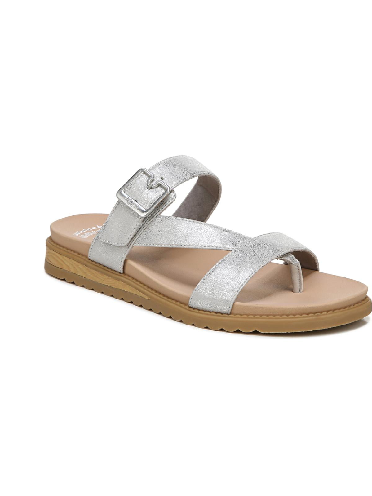 Dr. Scholl's Shoes Womens Island Dream Metallic Thong Slide Sandals ...