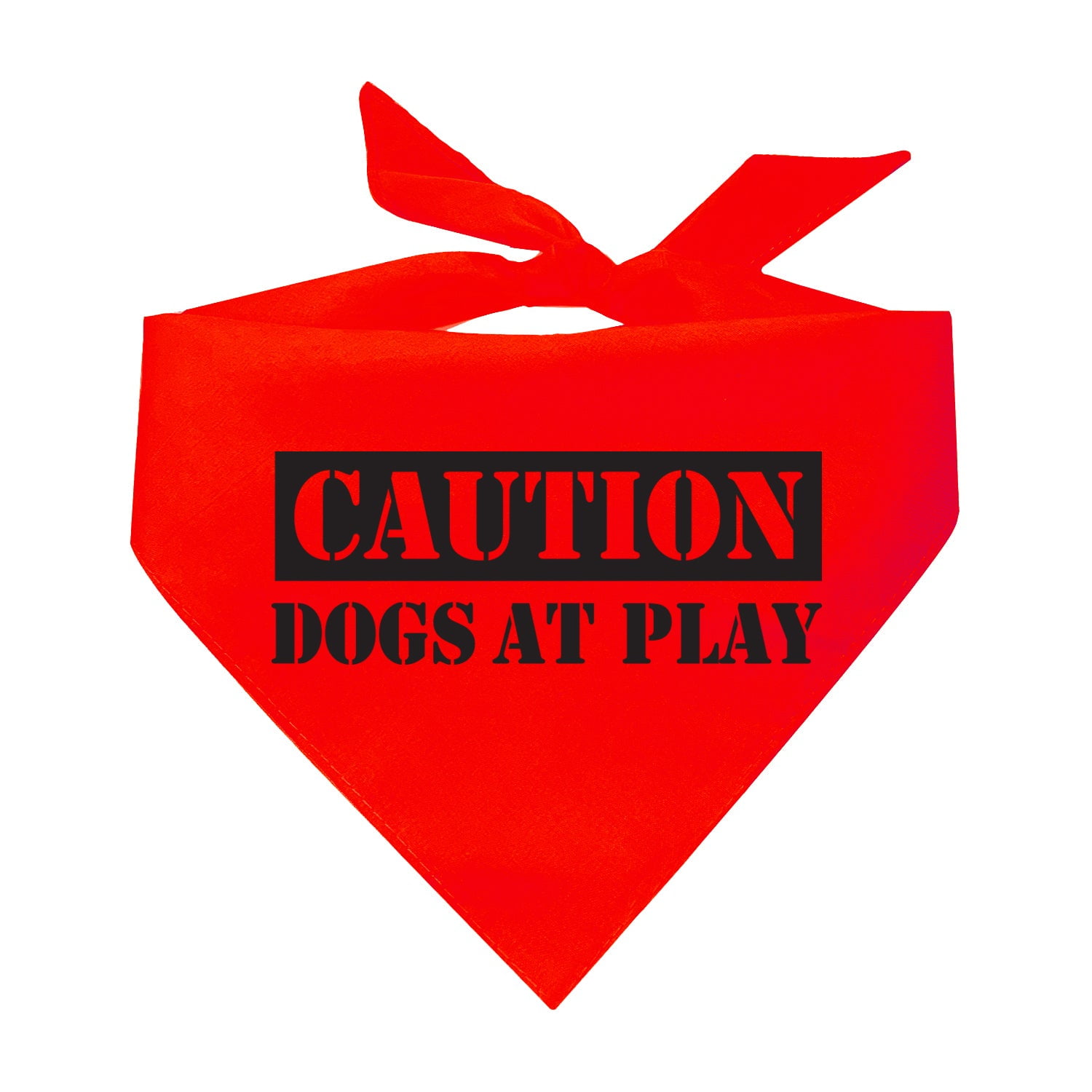 Caution Dogs At Play Triangle Dog Bandana (Assorted Colors) - Walmart.com