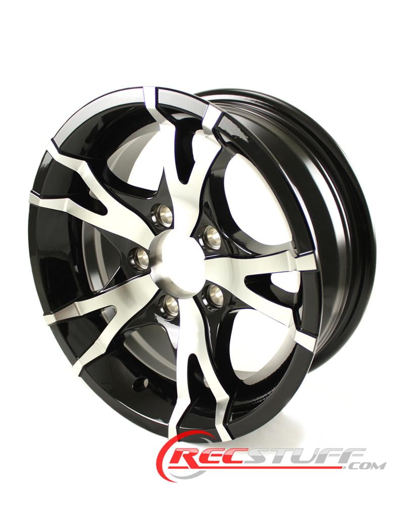15X6 5-Lug on 4.5" Aluminum T07 Trailer Wheel - Black - T07-56545BM ...
