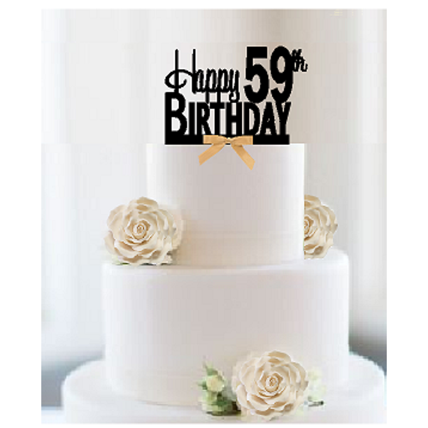 Item#059CTGR - Happy 59th Birthday Elegant Cake Decoration Topper with ...