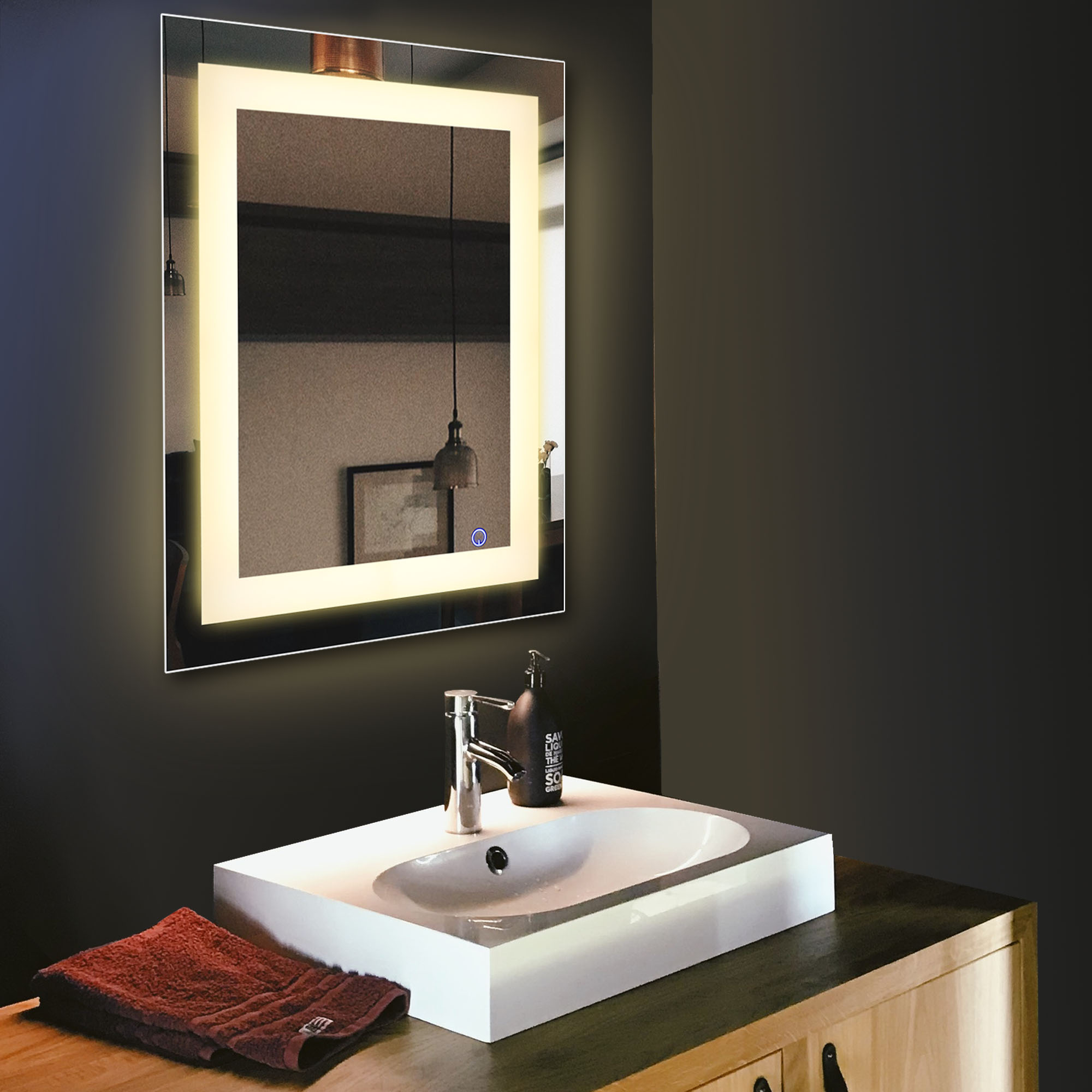 30 In X 24 In LED Wall Mounted Bathroom Lighted Mirror Vanity 30 In X 24 In LED Wall Mounted Bathroom Lighted Mirror Vanity