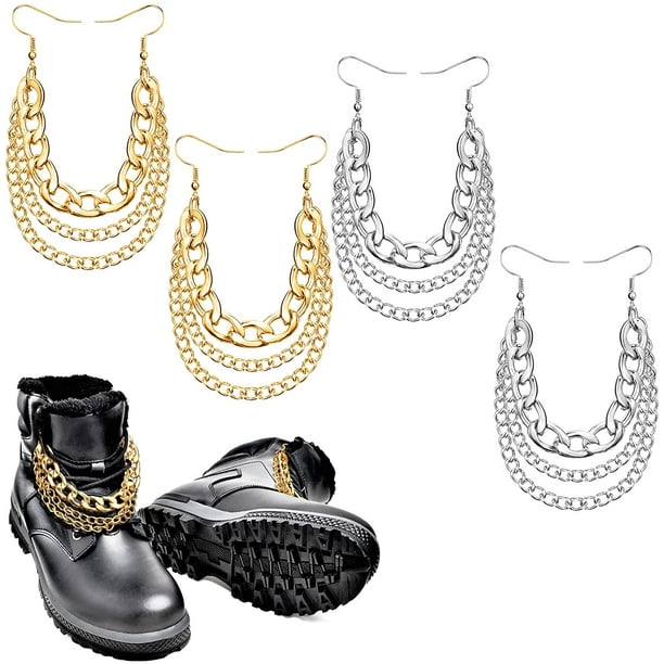 4 Pieces Shoelaces Clips Decorations Chains Shoe Hanging Chain DIY ...