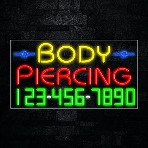 Body Piercing LED Neon Sign 33"L x 18"H #35097 - Walmart.com