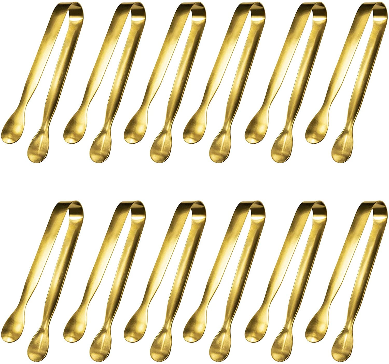 12 Pcs Serving Tongs, Small Serving Utensils for Parties Catering Gold ...