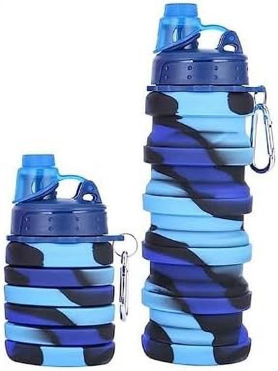 Portable Silicone Water Bottle Retractable -Collapsible- Folding Bottle Cups, Outdoor Travel ...