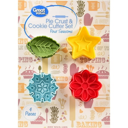 Great Value Pie Crust & Cookie Cutter Set, Four Seasons, 4 Count ...