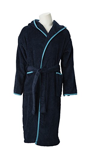 Abstract Big Boy's Terry Velour Hooded Bathrobe 14 Navy - Walmart.com