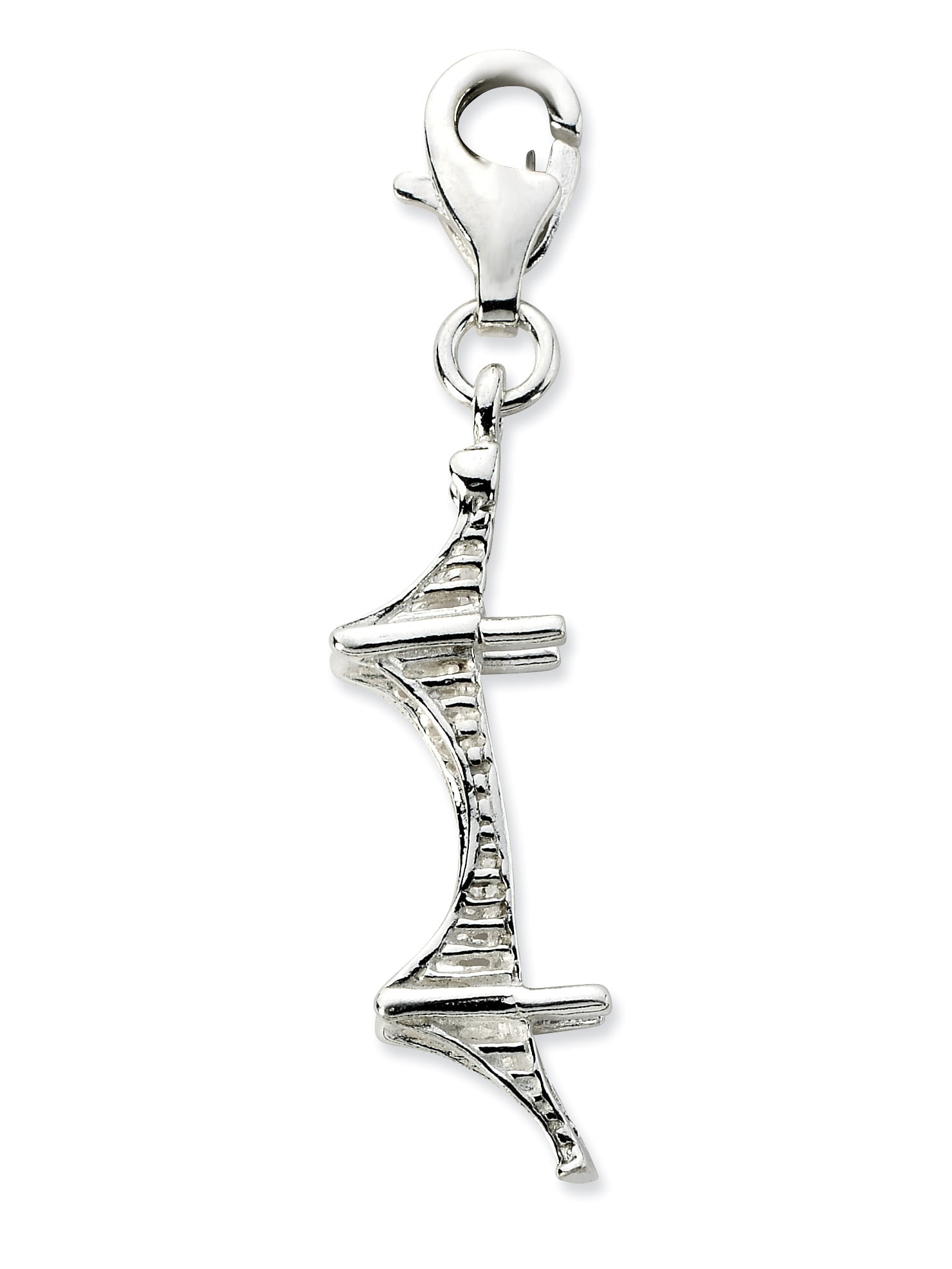 Sterling Silver Amore La Vita Rhodium-Pl Polished Mackinac Bridge Charm ...