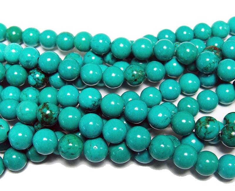 6mm Turquoise Howlite Round Beads Genuine Gemstone Natural Jewelry ...