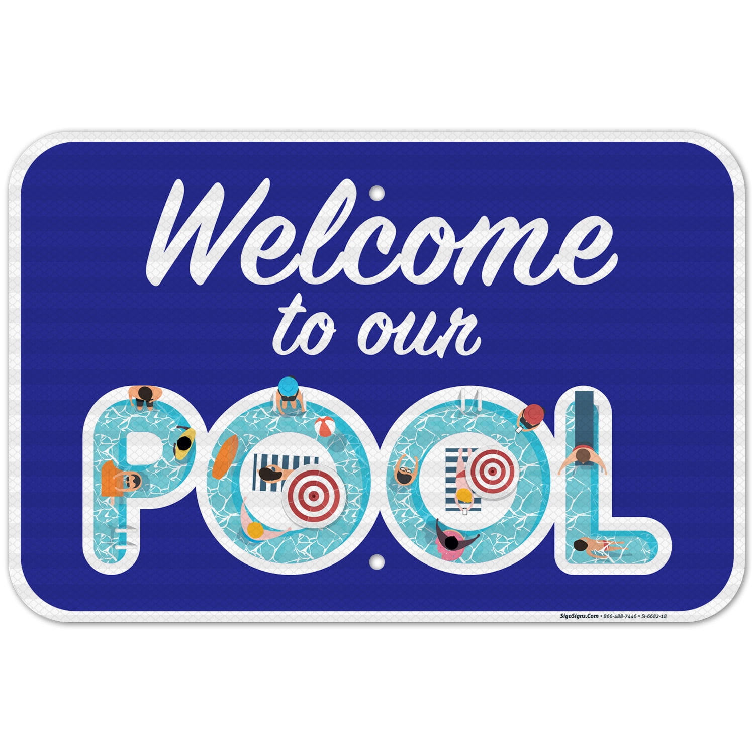 Welcome To Our Pool Sign, Pool Sign, 12x12 Aluminum - Walmart.com