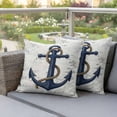 2 Pack Outdoor Waterproof Throw Pillow Covers,Coastal Blue Anchor ...