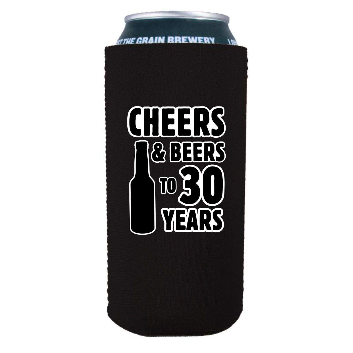 Cheers & Beers to 30 Years 16 oz. Can Coolie (Black) - Walmart.com