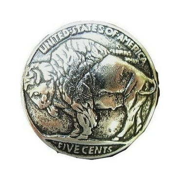 Buffalo Head Nickel Replica Concho Metal Snap Set Antique Silver 7/8 ...