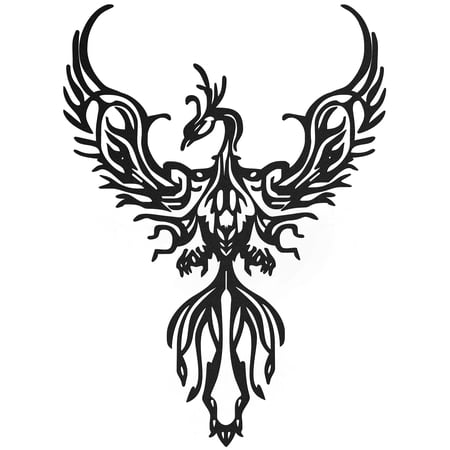 Metal Phoenix Wall Decor Phoenix Wall Hanging Art Black Iron Wall ...