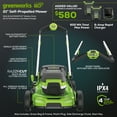 Greenworks 60V 21” Self-Propelled Lawn Mower with (2) 5.0 Ah Batteries & Rapid Charger 2546202 ...