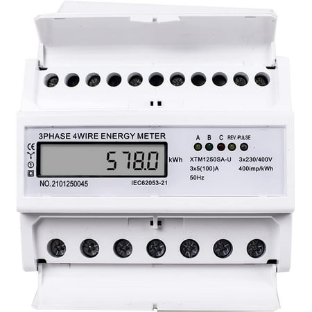 TOOAD 3-phase digital current meter with LCD display - 3 phases - 4 ...