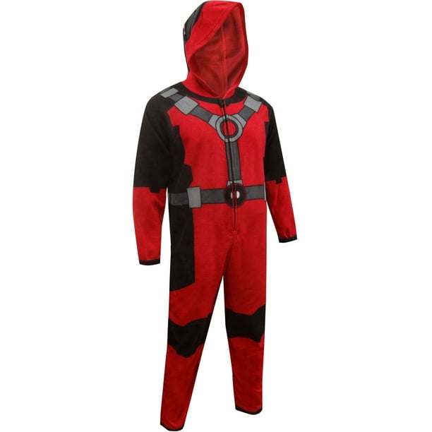 marvel comics deadpool hooded fleece onesie pajama - Walmart.com ...