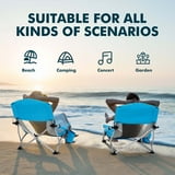 RUNACC Low Back Beach Chair for Adults: 2 Pack Folding Packable ...
