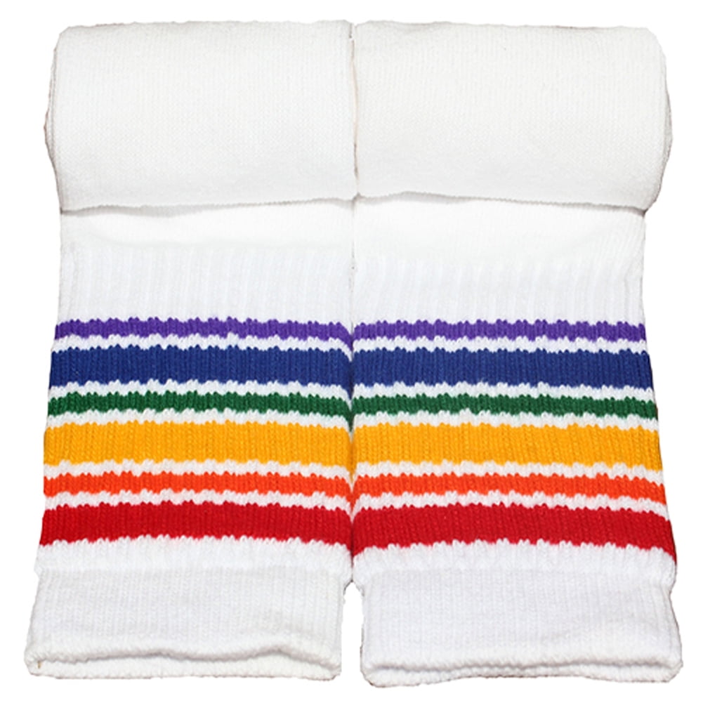 Rainbow Striped Socks Athletic 35" Thigh High (Style 1) - Walmart.com