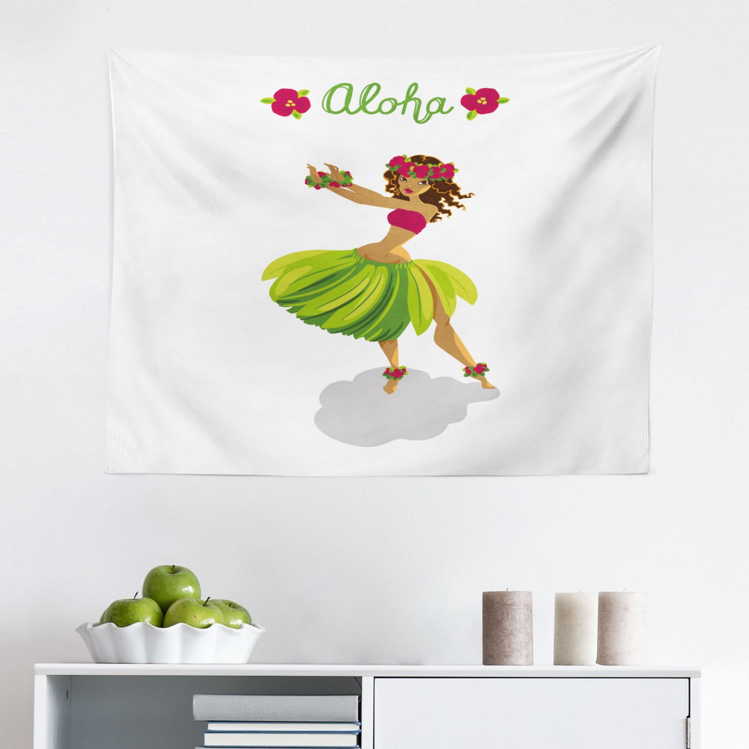 Luau Tapestry, Summer Season Layout of Repeating Leaves and Pineapples ...