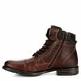 AM Shoes Mens Leather Cap Toe Lace Up Work Boot Shoes, Rust/Dark Brown ...
