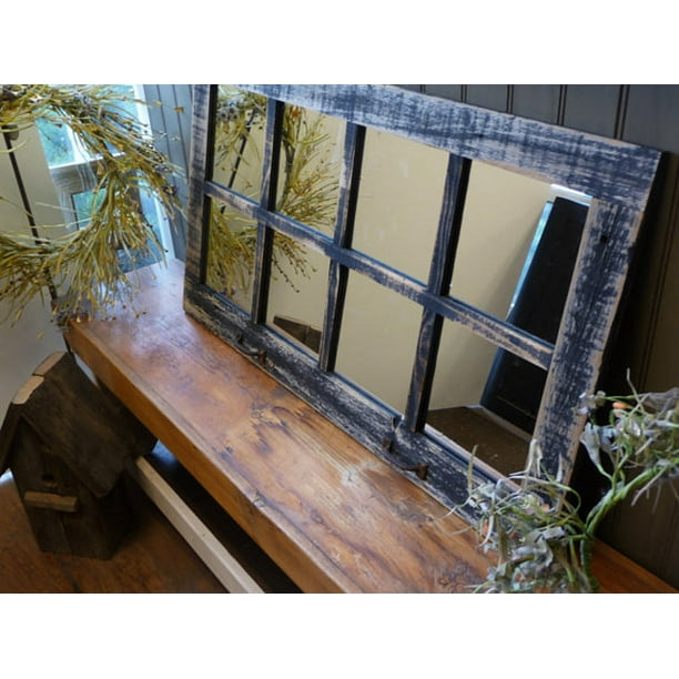 Large Windowpane Mirror 37.5 X 21.75 Inch Reclaimed Barn Wood ...