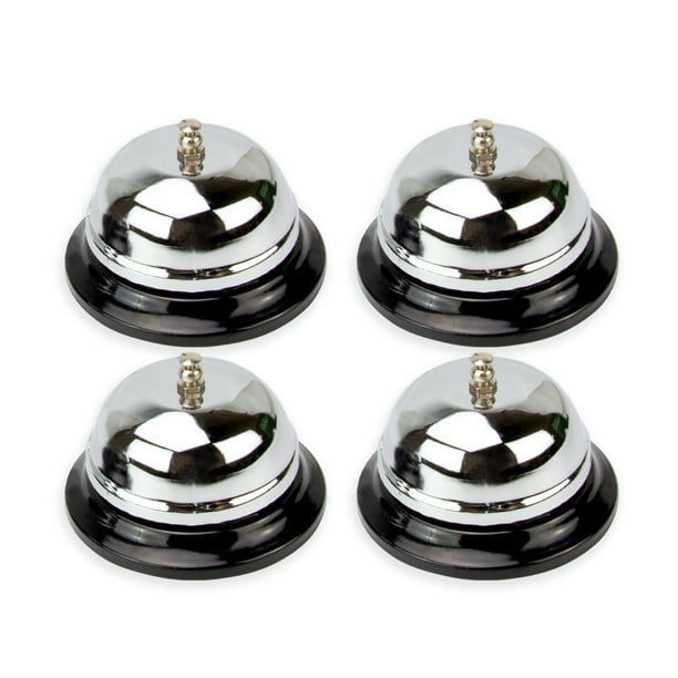 [4 Pack] Call Bells 3.38 Inch - Silver Desk Bell, Stainless Steel Metal ...