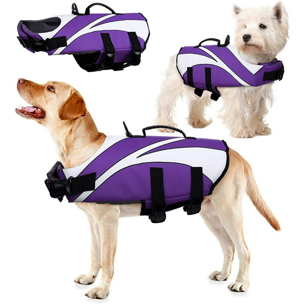 Dog Life Jacket Vest, Ripstop Pets Floatation Lifesaver Puppy ...