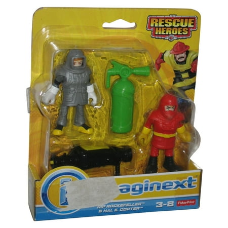 Rescue Heroes Imaginext Rip Rockefeller & Hal E. Copter Fisher Price ...