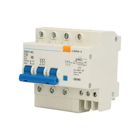 Circuit Breaker Mini 3P MCB DIN Rail Mount 6000A Breaking Capacity 400V 32A for Home | Walmart ...