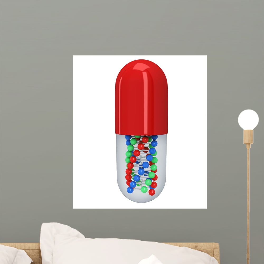 Half Red Pill Capsule Wall Decal by Wallmonkeys Peel and Stick Graphic ...