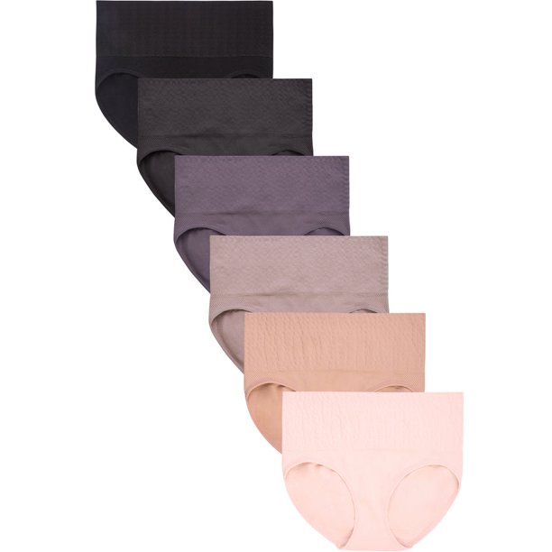 6 Packs of SOFRA Ladies Seamless Ultra Firm Control Brief/Thong ...