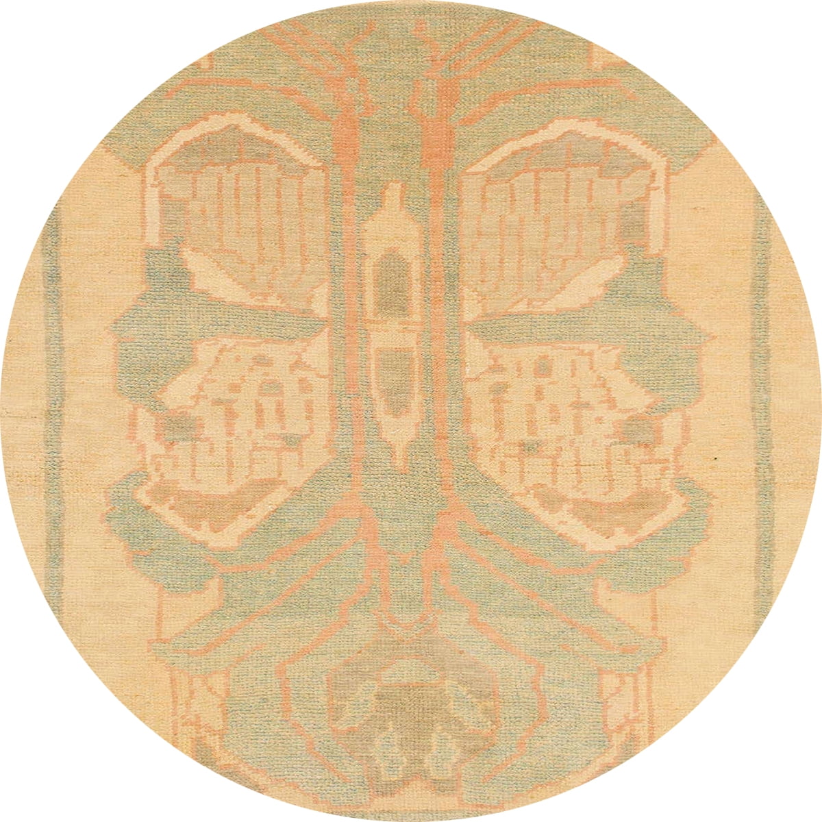 Ahgly Company Indoor Round Abstract Orange Abstract Area Rugs, 7' Round ...