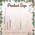 16Pcs 4 Colors Transparent Glass Beaded Pendants Decroationg with 304 ...