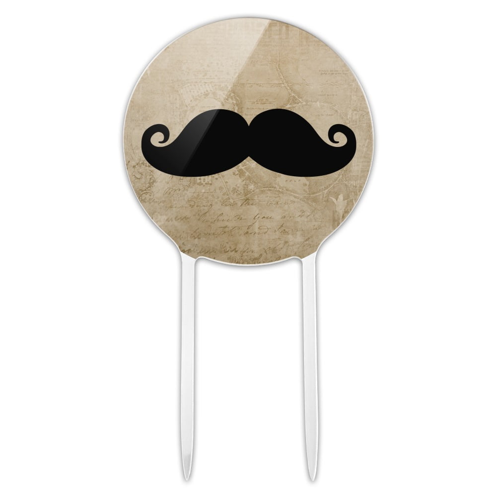 Acrylic Curly Mustache Cake Topper Party Decoration for Wedding ...