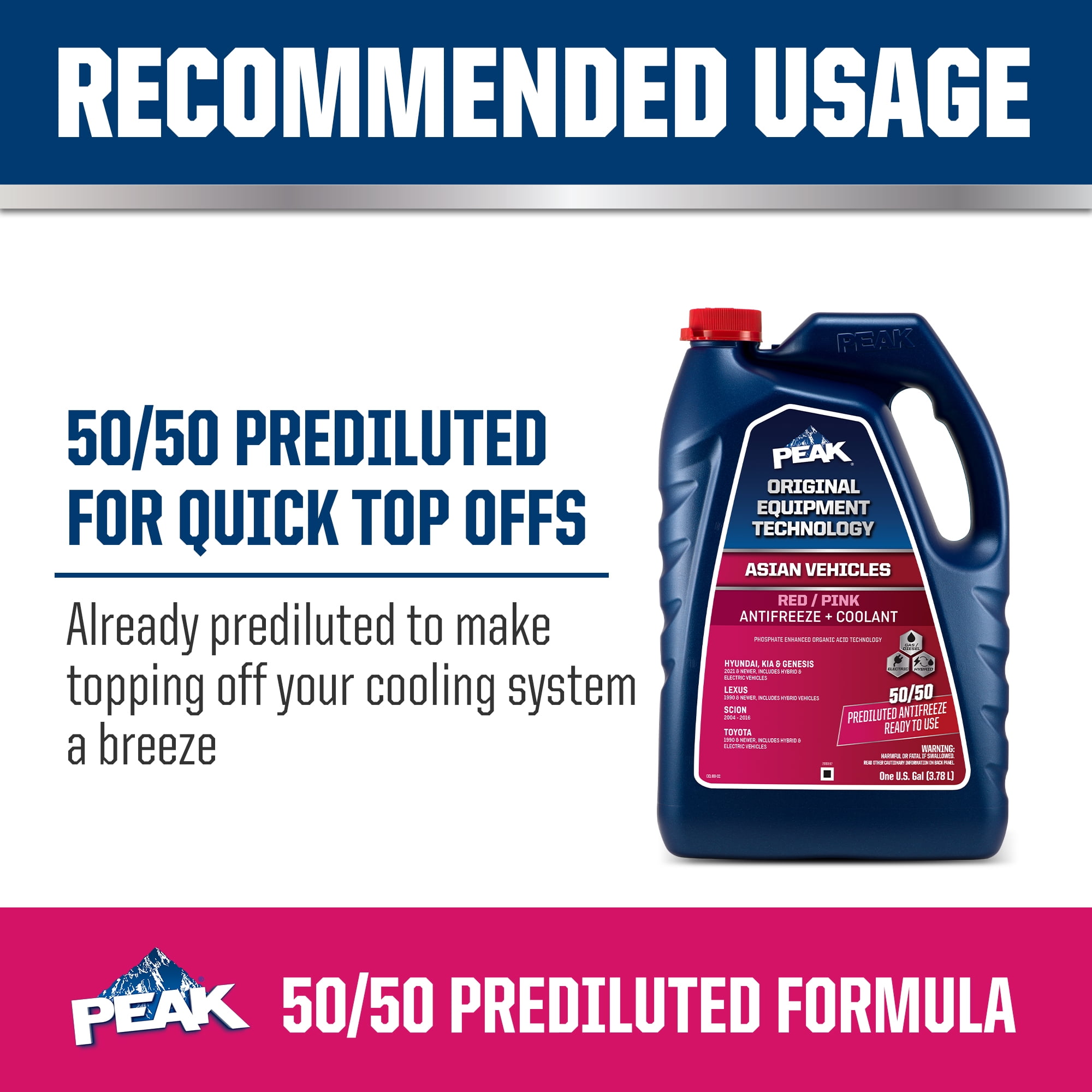 PEAK OET Antifreeze + Coolant 50/50 Prediluted for Nepal | Ubuy