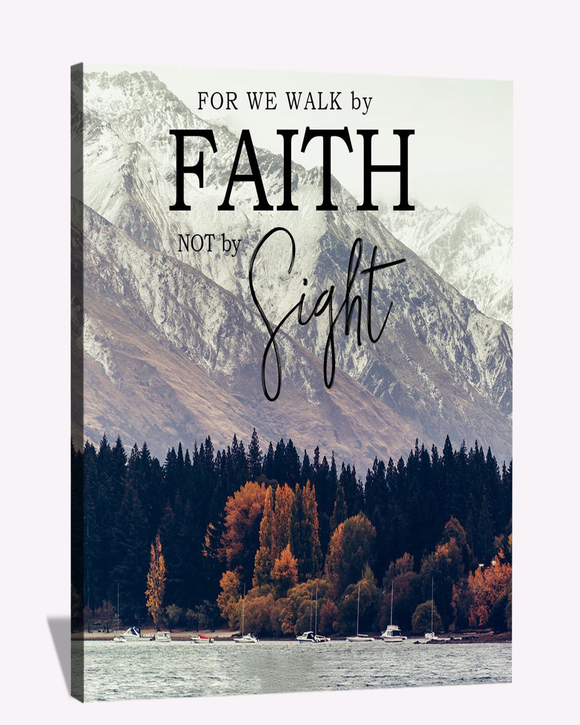 Christ Canvas Art Jesus Framed Painting Walk By Faith Quotes Wall Decor ...