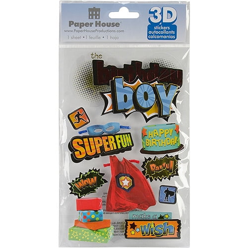 Paper House 3D Stickers, Birthday Boy - Walmart.com