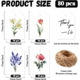 1Set 80Pcs 4 Styles Printed Paper Thank You Gift Tags Rectangle Flower ...