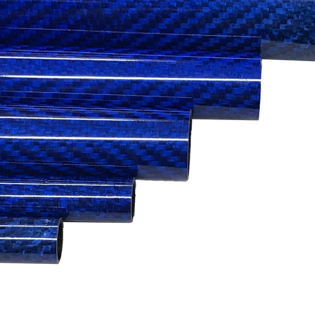1 Blue - Carbon Fiber Tube - 25mm x 23mm x 500mm - 3K Roll Wrapped ...