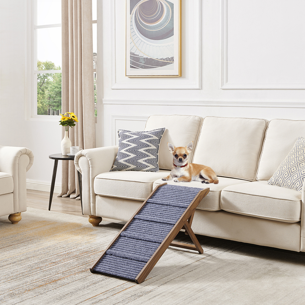 Unipaws Dog Ramp, Wooden Pet Ramp for Small Dogs, Foldable Dog Ramp ...