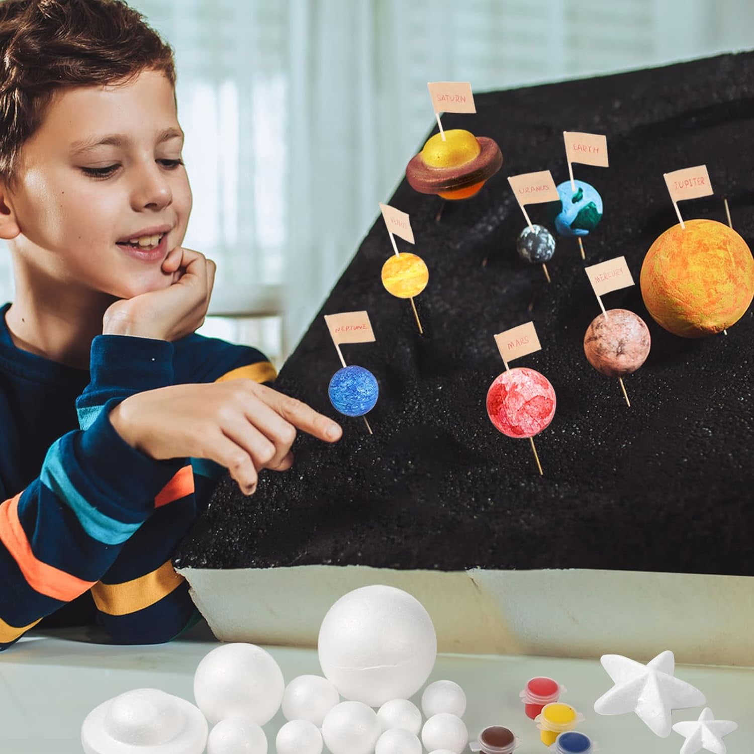 Solar System For Kids 48PCS Solar System Model Foam Ball Kit Includes ...