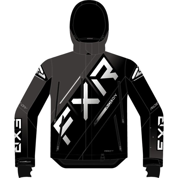 Fxr Mens Cx Snowmobile Jacket Warm Thermal Flex Black Charcoal White Fade Medium 230021 1001