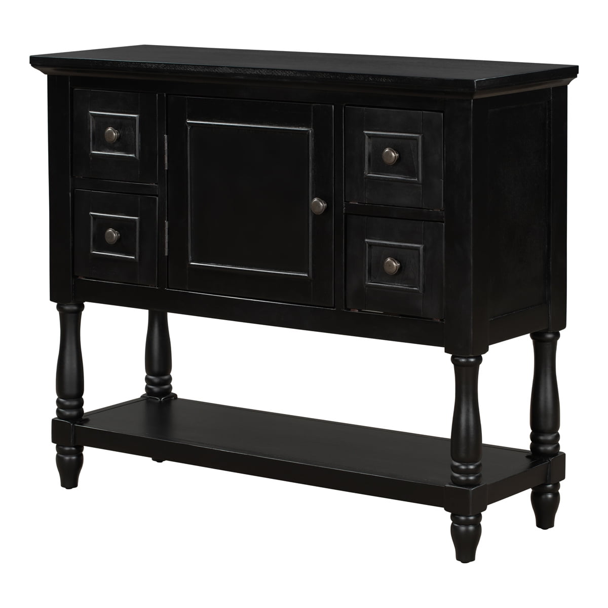 39'' Console Table, Modern Sofa Table with 4 Drawers, 1 Cabinet & 1 ...