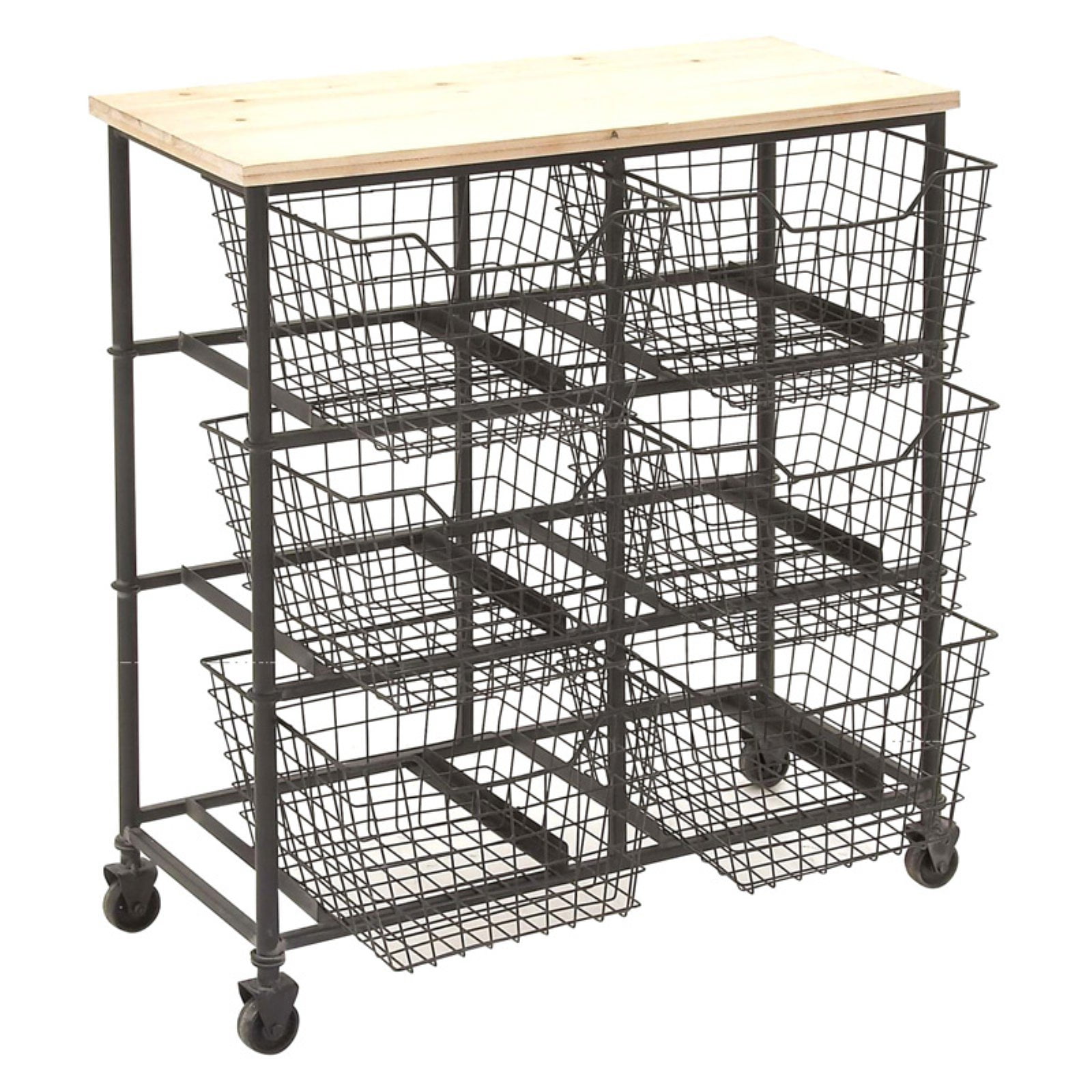 Deco 79 Metal Wood Storage Cart, 29 by 32-Inch, Set of 3 - Walmart.com