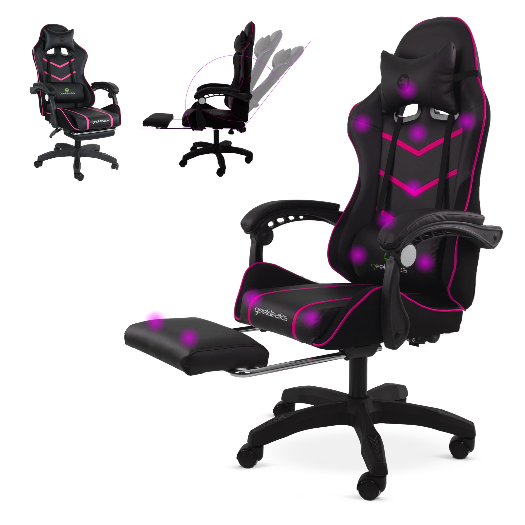 Silla Gamer Ergonomica para Escritorio Reclinable con Altura Ajustable ...