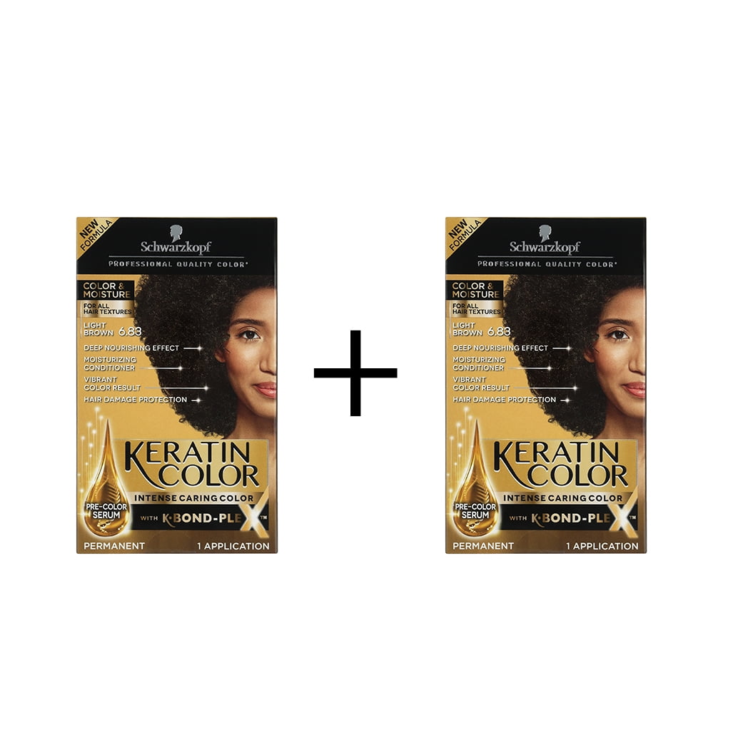 Schwarzkopf Keratin Moisture Permanent Hair Color Cream, 6.83 Light ...