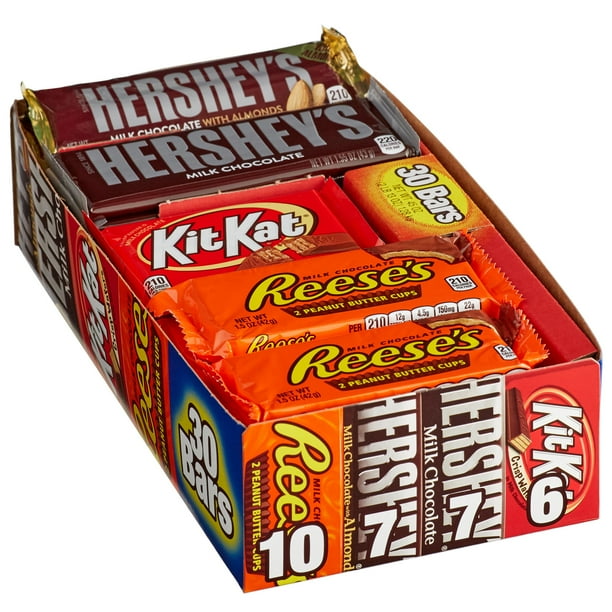 HERSHEY'S Chocolate Full Size Candy Bar Variety Pack - 30 Count ...