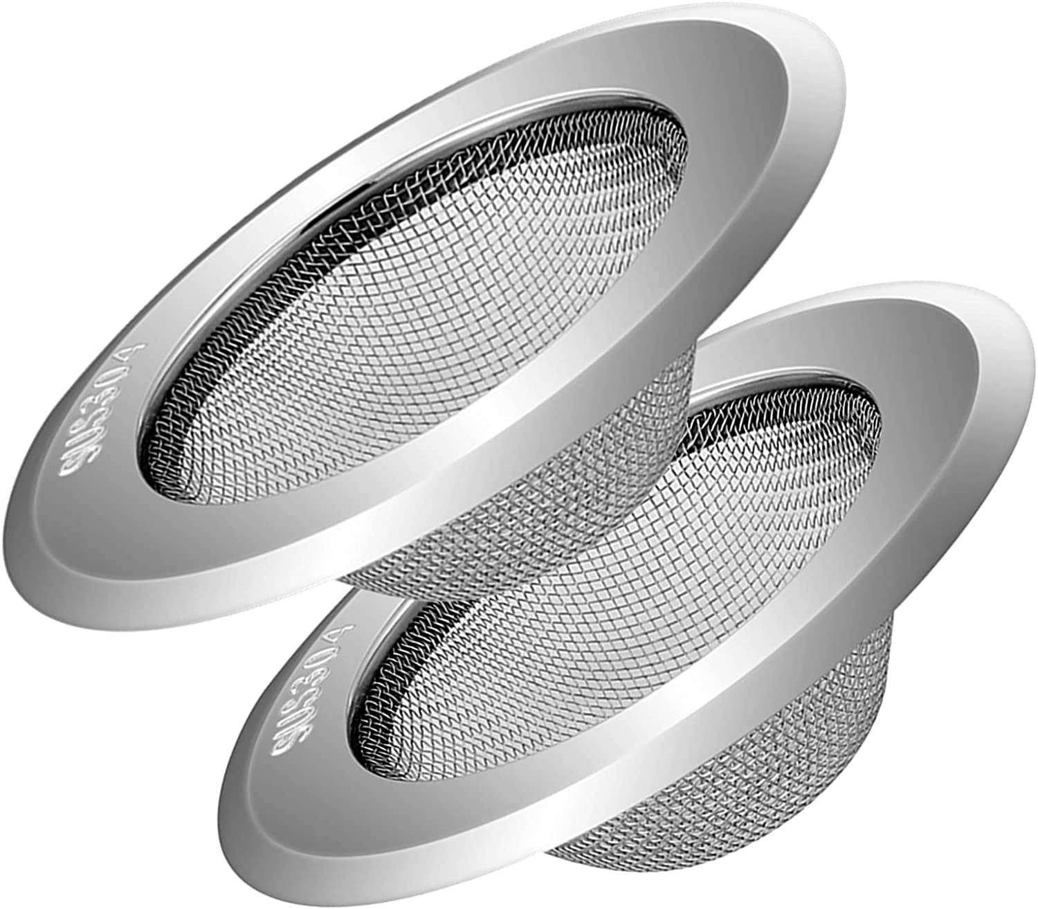 Sink Strainer, Large Wide Rim 4.5" Diameter Basket Stainless Steel Sink ...