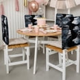 Abstract Crack Chair Back Covers Set of 6 Black Gray Cracked Earth ...